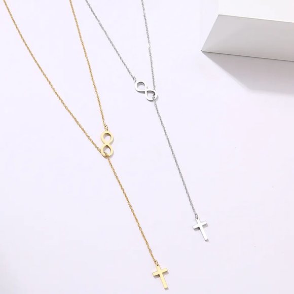 Jewelry | Waterproof 18k Gold Filled Infinity Cross Minimalist Necklace ...